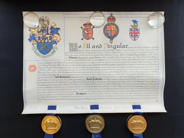 KING ENGLAND GEORGE V Royal Presentation Document Box Grant Arms Patent ...