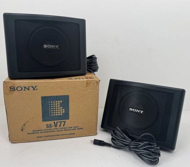 SONY SS-V77 STEREO Surround Sound Speakers 60W Compact Wall Mountable ...