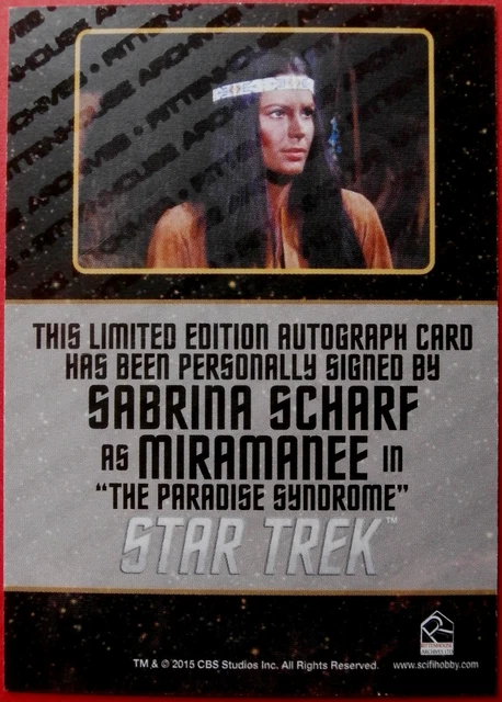 STAR TREK TOS 50. SABRINA SCHARF - handsignierte LIMITIERTE EDITION ...