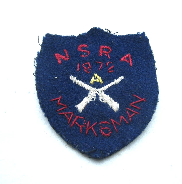 NSRA NATIONAL SMALL-BORE Rifle Association 1972 Marksman A Class Sleeve ...