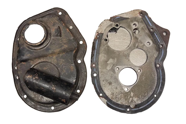 CLASSIC MINI, AUSTIN, Rover, Timing Chain Cover and back plate with ...