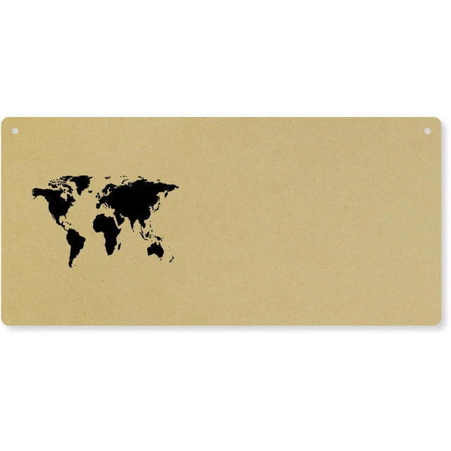 'WORLD MAP' LARGE Wooden Wall Plaque / Door Sign (DP00060568) £4.99 ...