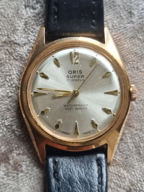 BEAUTIFUL WORKING MENS Oris Super 17 Jewel Gold Plated Mechanical Watch £28.00 - PicClick UK