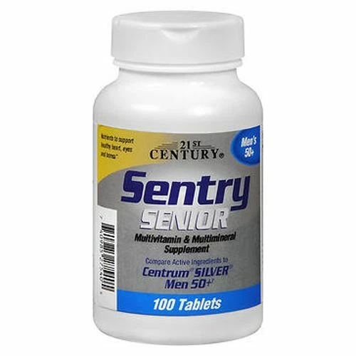SENTRY SENIOR MULTIVITAMIN & Multimineral Supplement Men's 50+ 100 Tabs ...