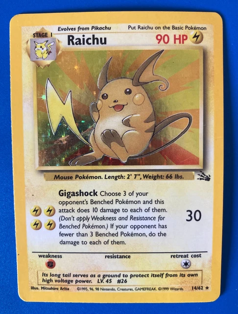 RAICHU - FOSSIL - 14/62 - Holo Unlimited - Pokemon TCG - WOTC $15.00 ...
