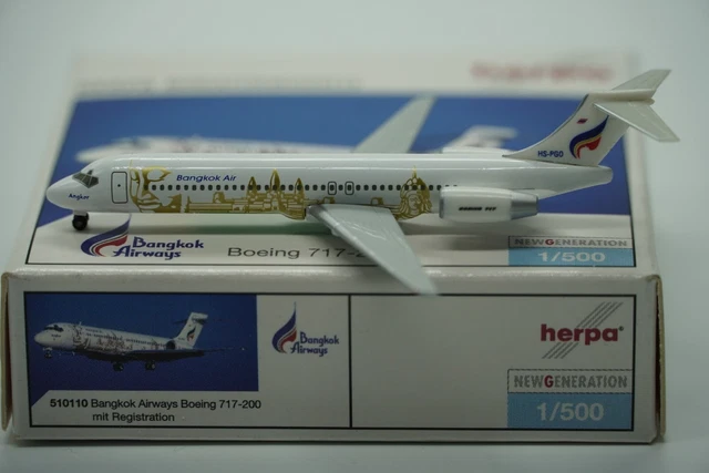 HERPA WINGS 1:500 Bangkok Airways Boeing 717-200 HS-PGO Angkor (510110) EUR 34,50 - PicClick DE