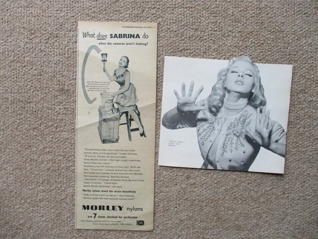 SABRINA - 1950'S UK blonde starlet / film star - advert for Morley ...