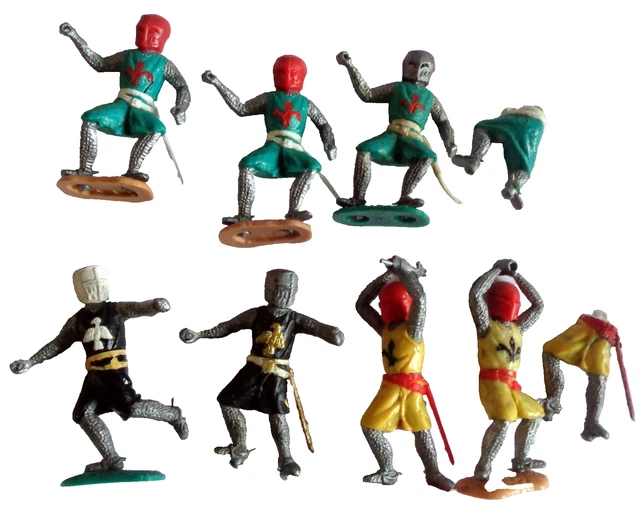 9 X VINTAGE 1960s BRITAINS TIMPO TOY SOLDIERS: KNIGHTS : CRUSADER ...