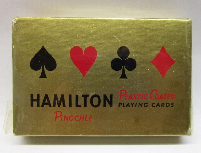 VINTAGE HAMILTON PLASTIC Coated Playing Cards Pinochle Deck NEW £8.26 ...