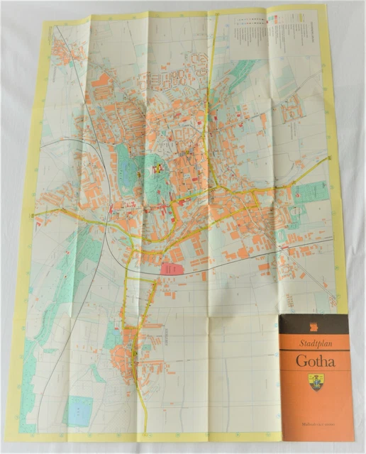 STADTPLAN GOTHA 8. Auflage 1987 DDR-VEB Tourist Verlag Berlin Leipzig 1 ...