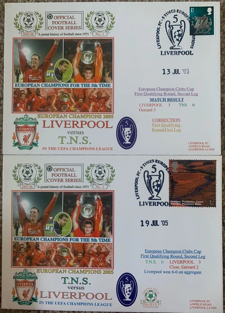 LIVERPOOL V TNS Champions League Both Legs 2005 First Day Covers £5.95 ...