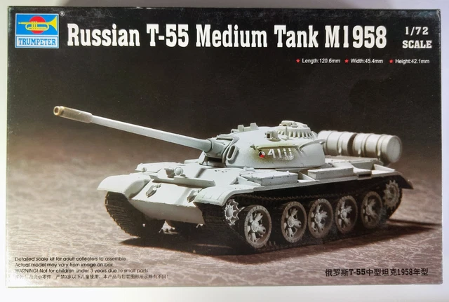 TRUMPETER 07282 1:72 Soviet T-55 Medium Tank (1958 Model) £5.70 ...