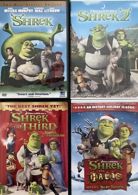DREAMWORKS SHREK 1 Shrek 2 Shrek The Third Shrek the Halls 4 DVD Lot £8 ...