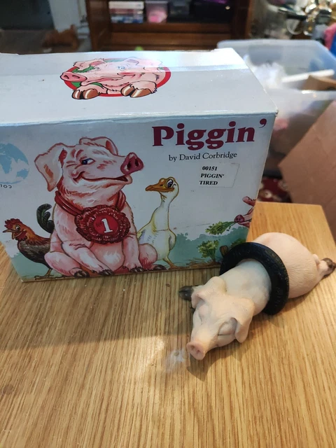 PIGGIN TIRED BY David Corbridge, Vintage 1993 Boxed pig collectable £3.84 - PicClick UK