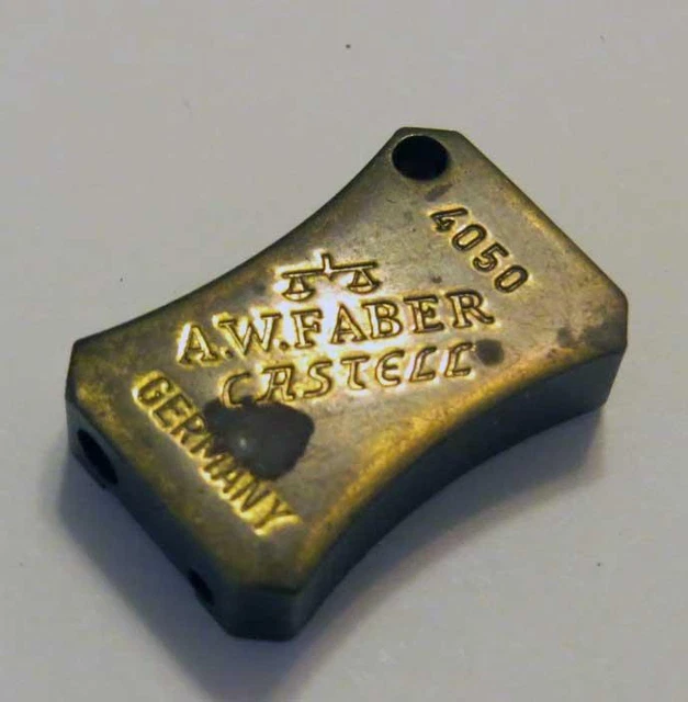 ANTIQUE AW FABER Castell 4050 Brass Pencil Lead Sharpener Germany $39. ...