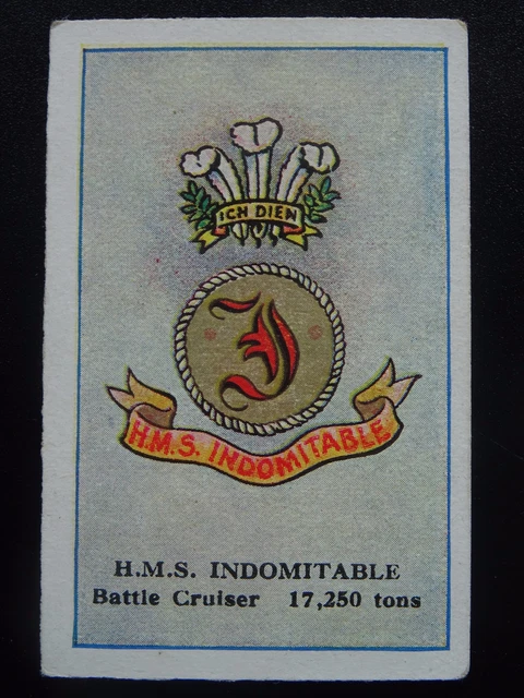 HMS INDOMITABLE B. CRUISER Crests of British Warships by Sniders ...