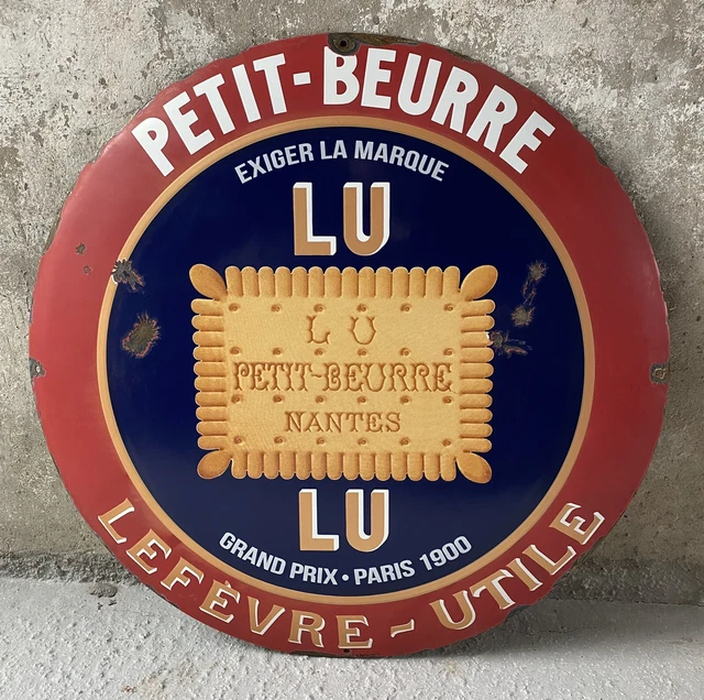 PLAQUE ÉMAILLÉE BOMBÉE PETIT-BEURRE LU EUR 606,00 - PicClick FR