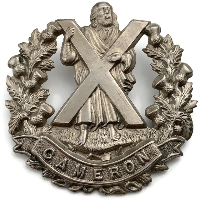 ORIGINAL WW1 QUEENS Own Cameron Highlanders Regiment Scottish Cap Badge ...
