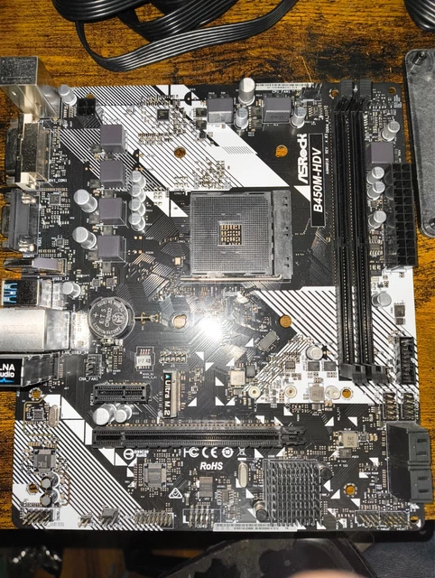 ASROCK B450M HDV, AM4, AMD DDR4, PCIe 3.0 x16 Motherboard £42.32 ...