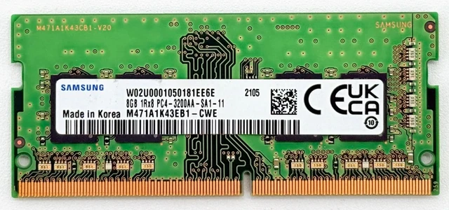 SAMSUNG 8GB DDR4 3200MHz PC4-25600 SODIMM Laptop Memory M471A1K43EB1-CWE £72.08 - PicClick UK