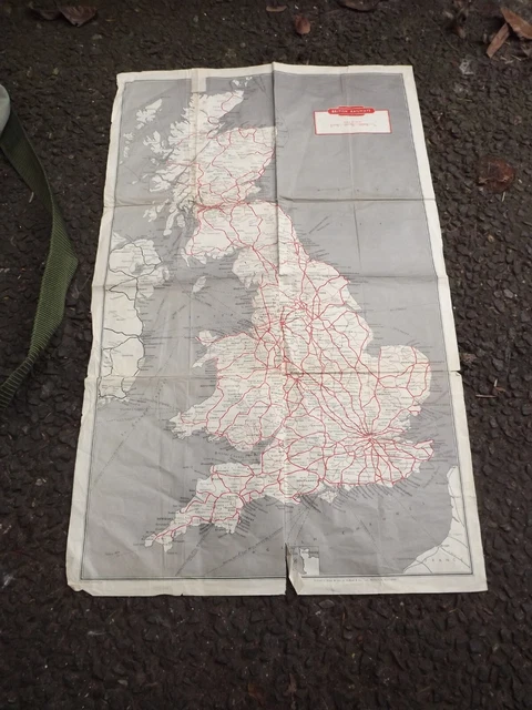 BRITISH RAILWAYS MAP Of Great Britain Railway Executive 1949 - Stafford ...
