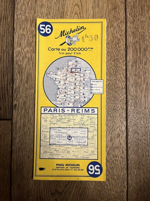 COLLECTION ANCIENNE CARTE France Michelin n° 56 Paris - Reims Édition ...