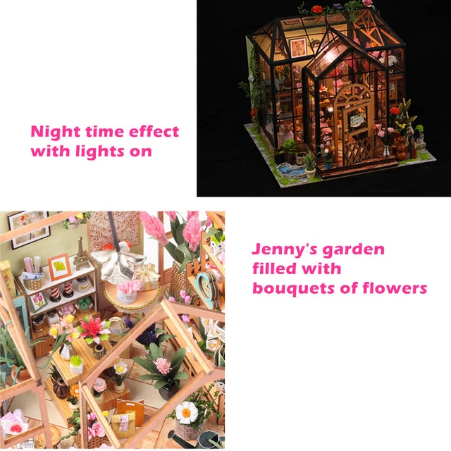 DIY 3D DOLLHOUSE 1:24 Scale Miniature Building Kit w/ LED Light Wood £ ...