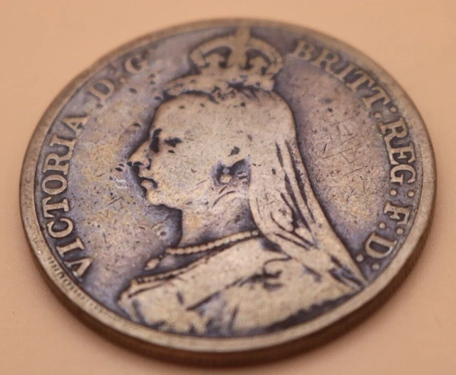1890 SILVER CROWN Coin. Queen Victoria Jubilee Head. 5/- £35.00 ...