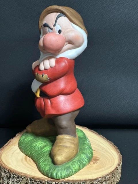 RARE DISNEY SNOW White and the Seven Dwarfs Grumpy Figurine Gardening ...