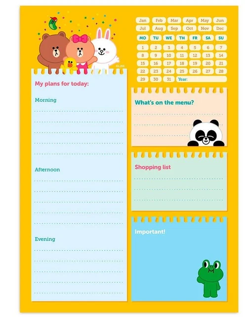 GRUPO ERIK LINE Friends Daily Planner A5 Desk Calendar Family Calendar ...