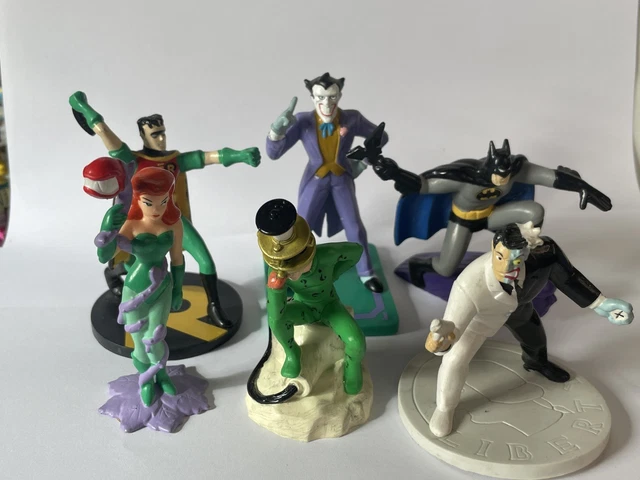 6 BATMAN ROBIN Two Face ivy joker Animated Series, Applause 3" Figure ...