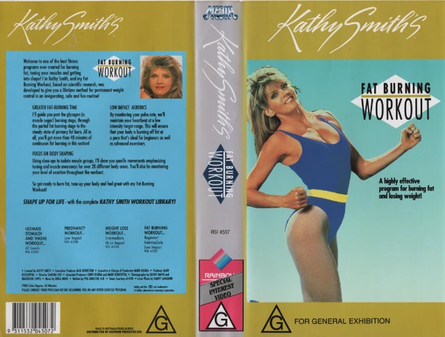 FAT BURNING WORKOUT - KATHY SMITH - VHS-PAL-NEW-Never played-Original Oz release EUR 12,43 ...