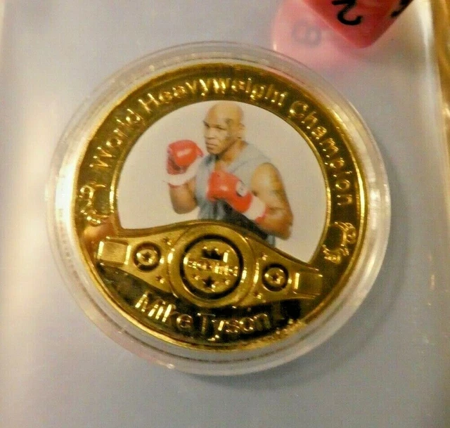 WORLD BOXING METAL Coin Card Bkg Carte Medal Piece Mike Tyson Gold ...