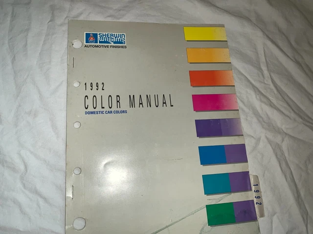RARE VTG 1992 Sherwin Williams Color Paint Swatches Chips Manual ...