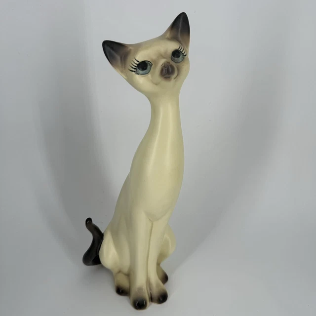 VINTAGE NATIONAL POTTERY NAPCO Ceramic Siamese Cat Figurine Tall Japan ... VINTAGE NATIONAL POTTERY NAPCO Ceramic Siamese Cat Figurine Tall Japan ...
