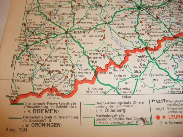 ALTE LANDKARTE KARTE Lageplan Leuna - Zapfstellenkarte mit Verzeichnis ...