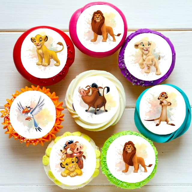 THE LION KING Simba Mufasa Pre-cut Edible Cupcake or Cookie Toppers $18 ...