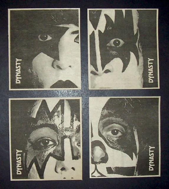 KISS DYNASTY 1979 Mini Poster Type Ad, Promo Advert Set (4 Ad Portrait ...