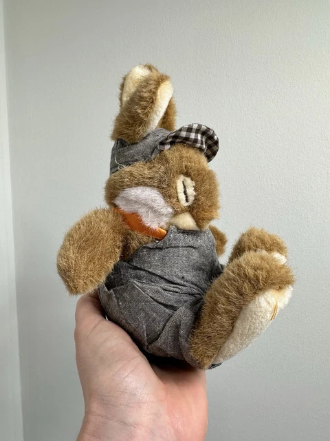 VINTAGE NON NON Rabbit Soft Plush Toy Dungarees Sofftees Brown Bunny ...
