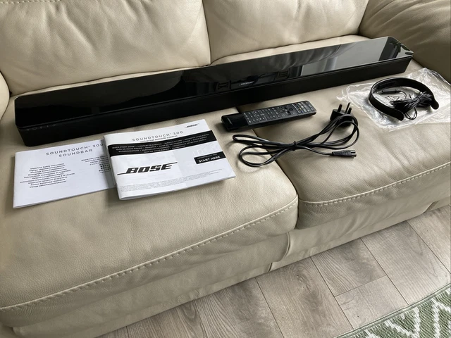 BOSE SOUNDTOUCH 300 SOUNDBAR (Glass Top) Remote, ADAPTIQ headset,Power ...
