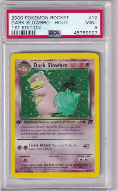 POKEMON CARTE 2000 Rocket Numéro 12 Foncé Slowbro Holo First Edition ...