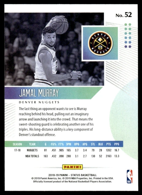 2018-19 PANINI STATUS Jamal Murray Denver Nuggets #52 EUR 2,22 ...