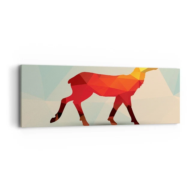 QUADRO SU TELA 90x30cm Cervo illustrazione moderno grafica Stampe ...