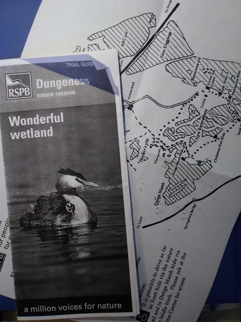 RSPB DUNGENESS MAP, Trail Guide, Recent Sightings & Event sheets dated ...