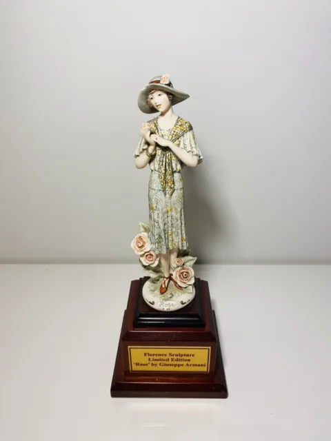GIUSEPPE ARMANI FIGURINE Rose 0351C Lady Statue Capodimonte Florence ...