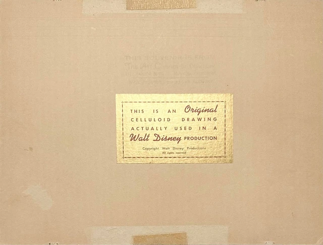 RARE WALT DISNEY Art Corner Label Original Production Animation Cel £0. ...