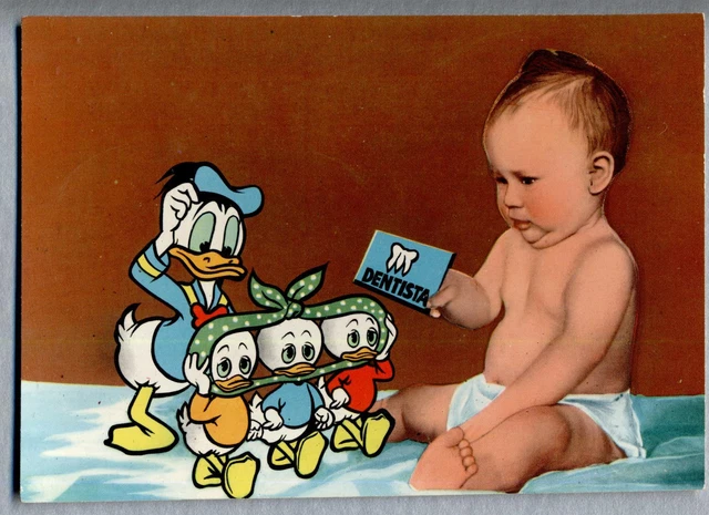 WALT DISNEY PAPERINO Qui Quo Qua con Bambino PC Originale ITALY 1961 ...