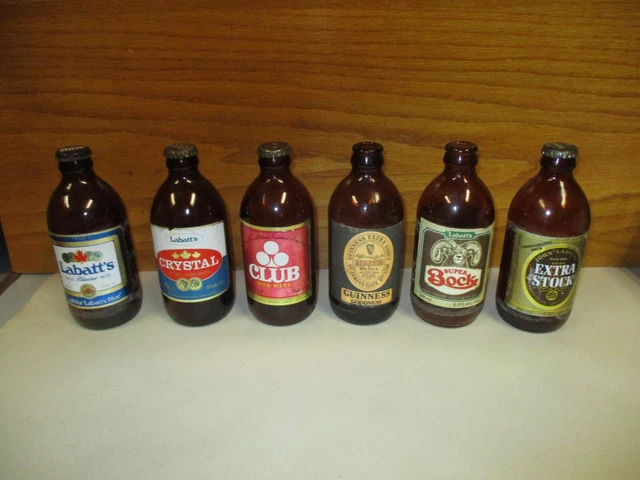 6 VTG LABATT'S Stubby Beer Bottles Super Bock Club Crystal Extra Stock ...