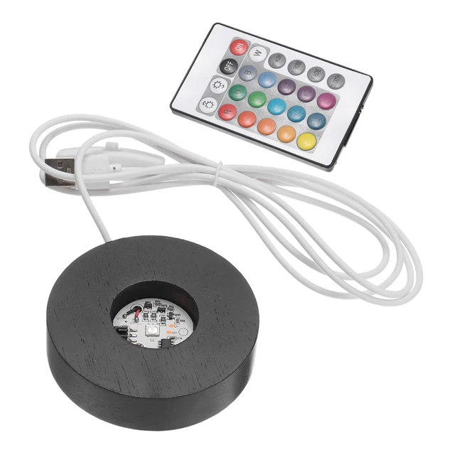 LED LIGHT BASE Stand 3.15" Dia 7 Color Cycle Lights Display Round ...