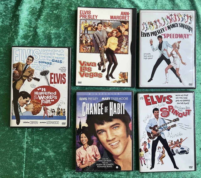 5 ELVIS PRESLEY DVD Speedway Spinout Viva Las Vegas Change Of Habit ...